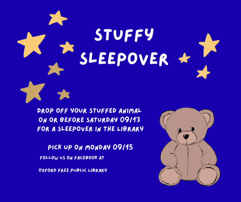 Stuffy sleepover! | Oxford Free Public Library